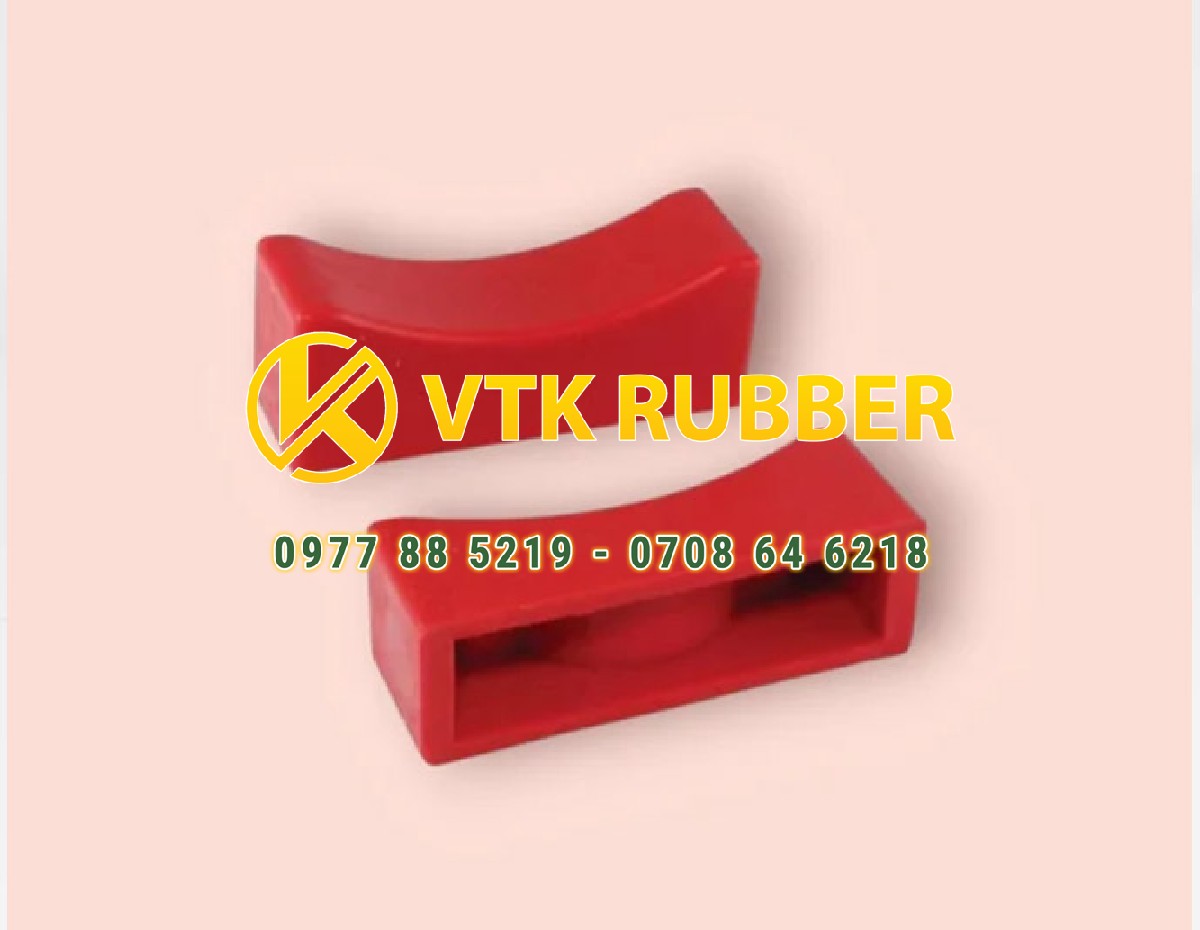 Đệm chân kích nâng bằng polyurethane PU màu đỏ - VTK Rubber