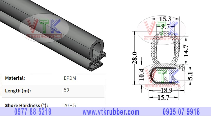 Địa chỉ bán ron cao su cửa tủ điện có lớp kẽm ở Ninh Thuận - VTK Rubber